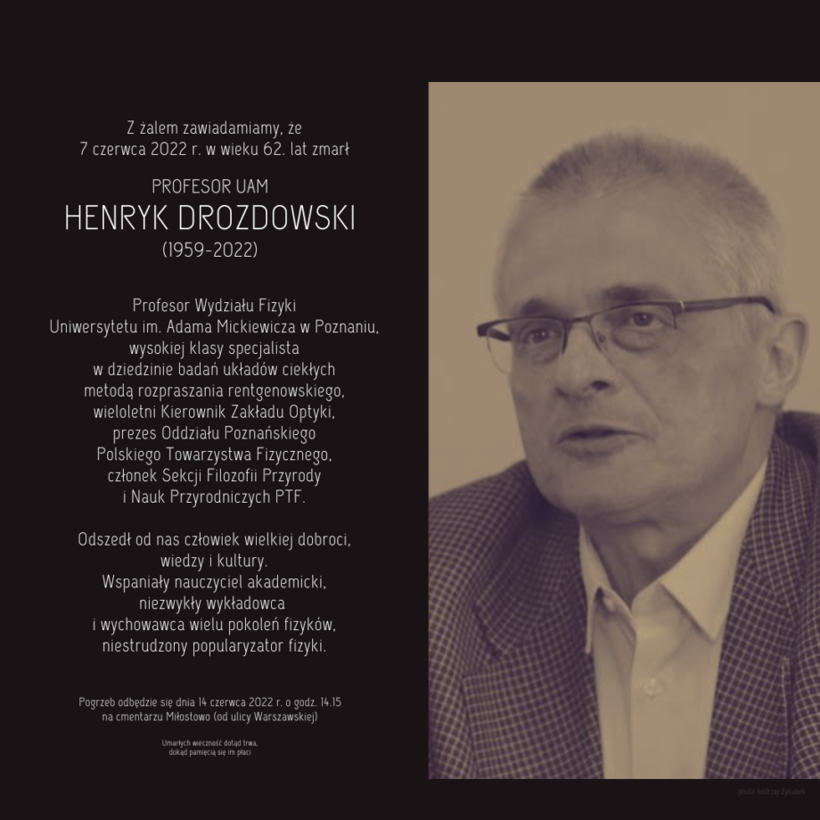 Zmarł prof. Henryk Drozdowski - filozofiaprzyrody.pl